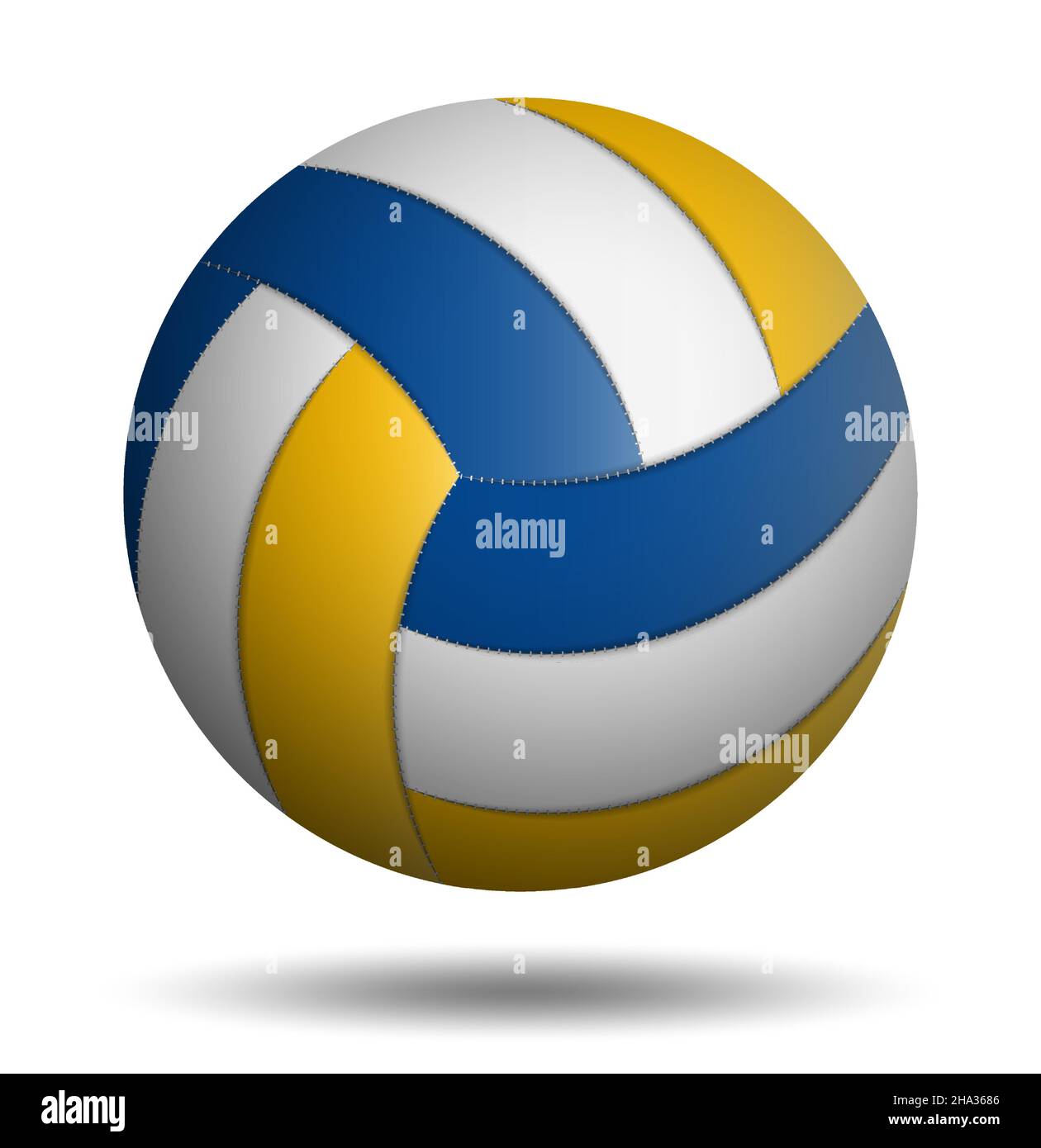 Realistic sport ball for volleyball with on white background. Team ...