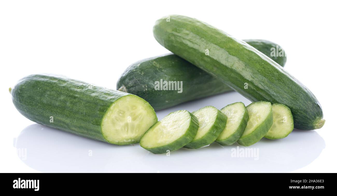 Fresh mini cucumbers, isolated on white Stock Photo - Alamy