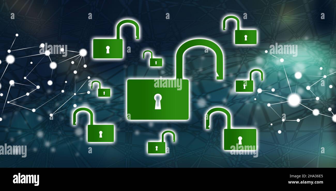 Illustration of a cyber security concept Stock Photo - Alamy