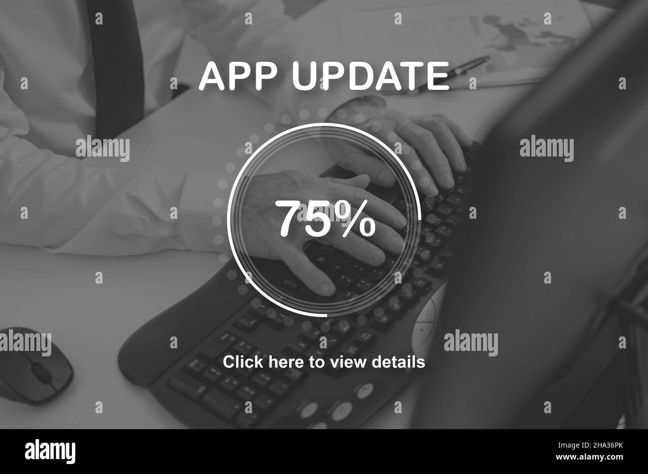 Application update concept illustrated by a picture on background Stock ...