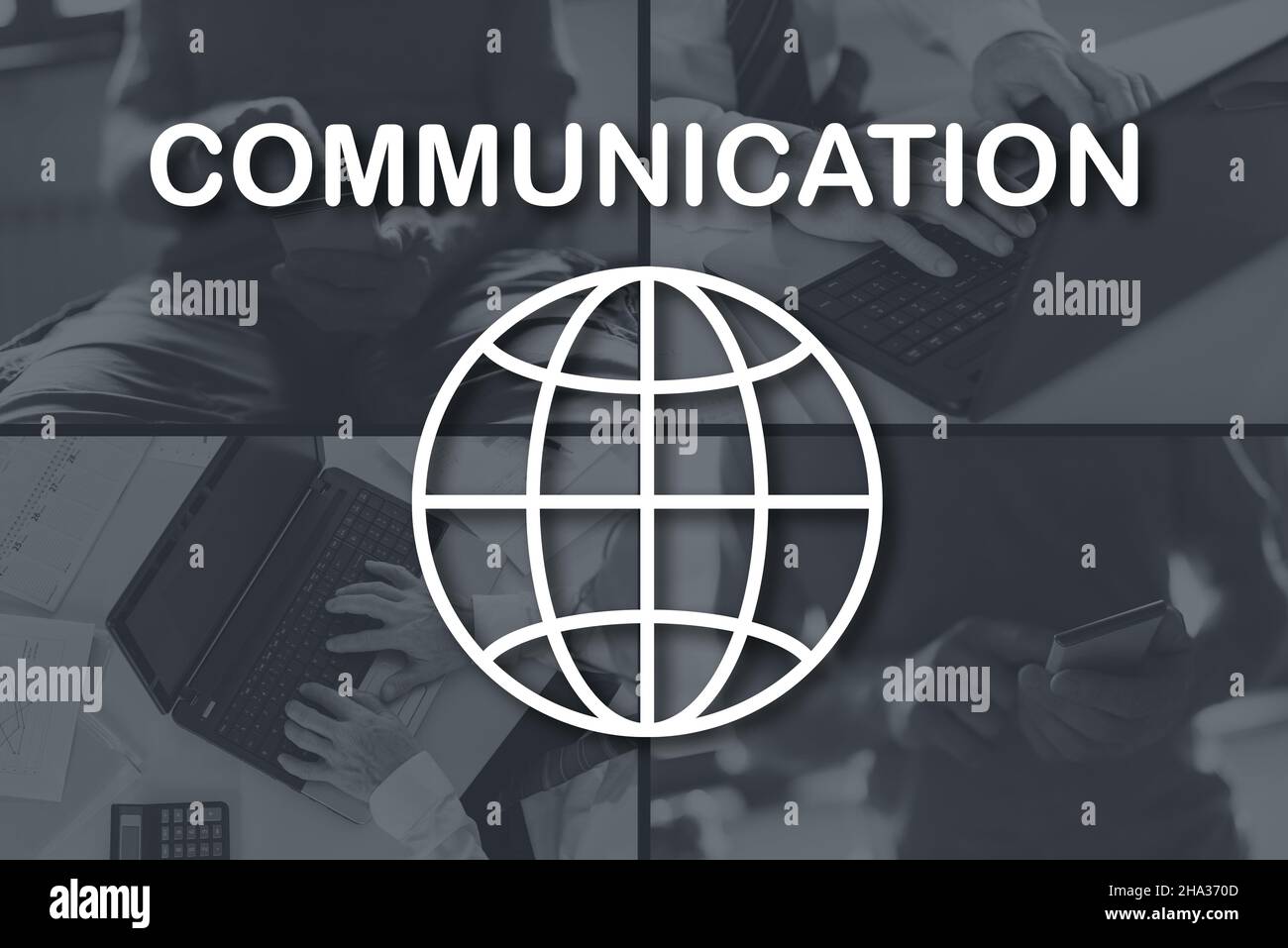 Global communication concept illustrated by a picture on background ...
