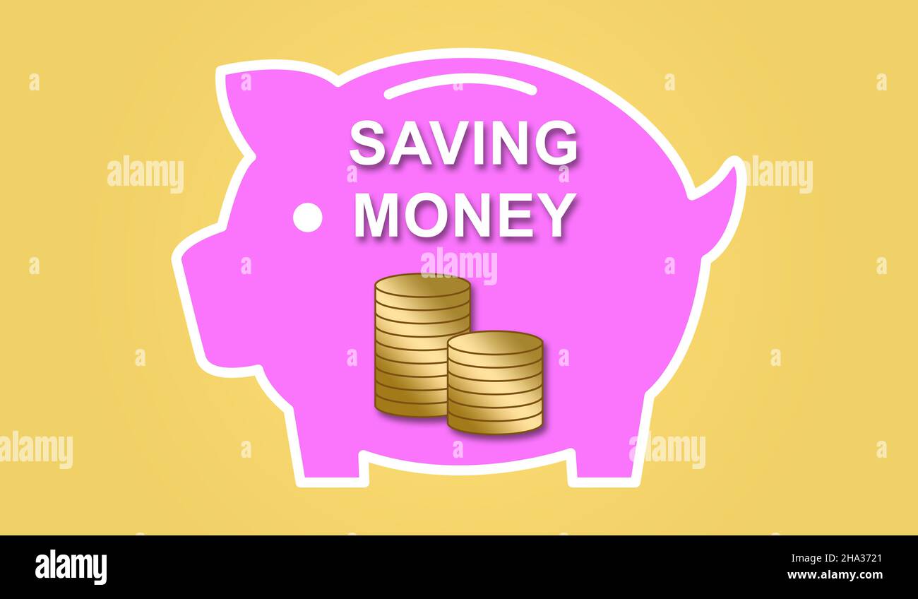 Illustration of a money saving concept Stock Photo - Alamy