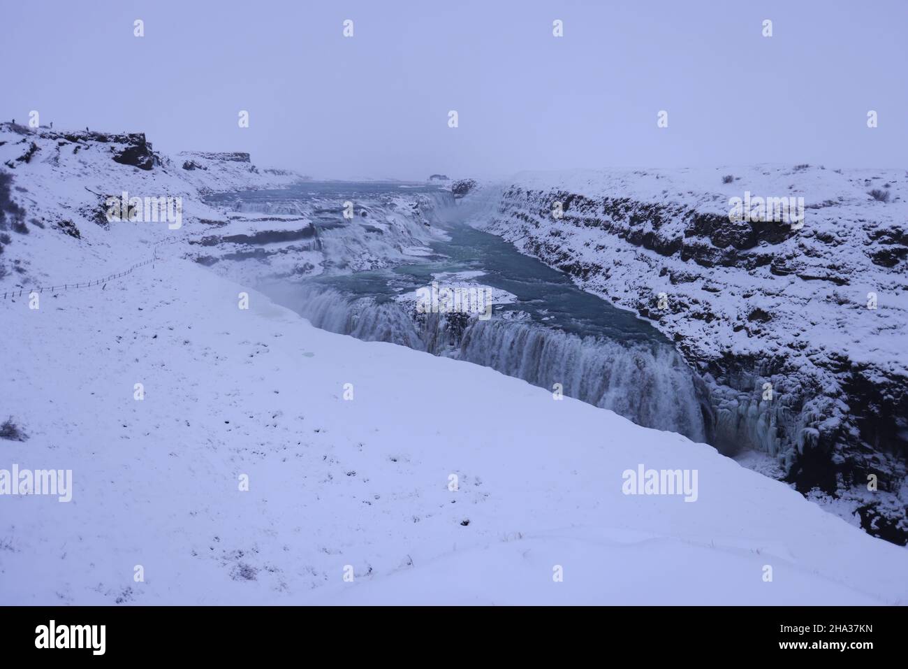 The Gullfoss waterfall in winter, Iceland Stock Photo - Alamy
