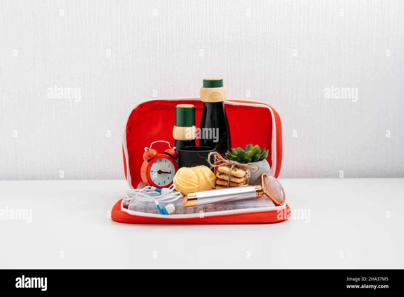 Self Care Kit, Self Care Package. Cosmetics bottles, face massager ...