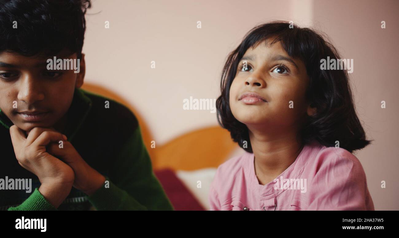 Closeup of the little girl's dreaming face Stock Photo - Alamy