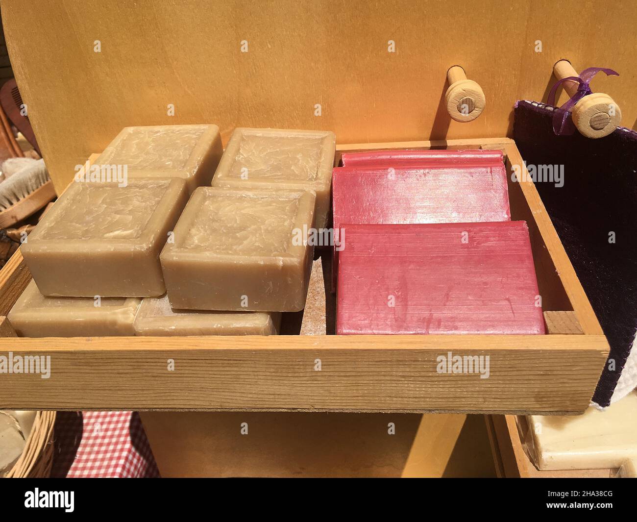 Homemade soap in near plan Stock Photo - Alamy