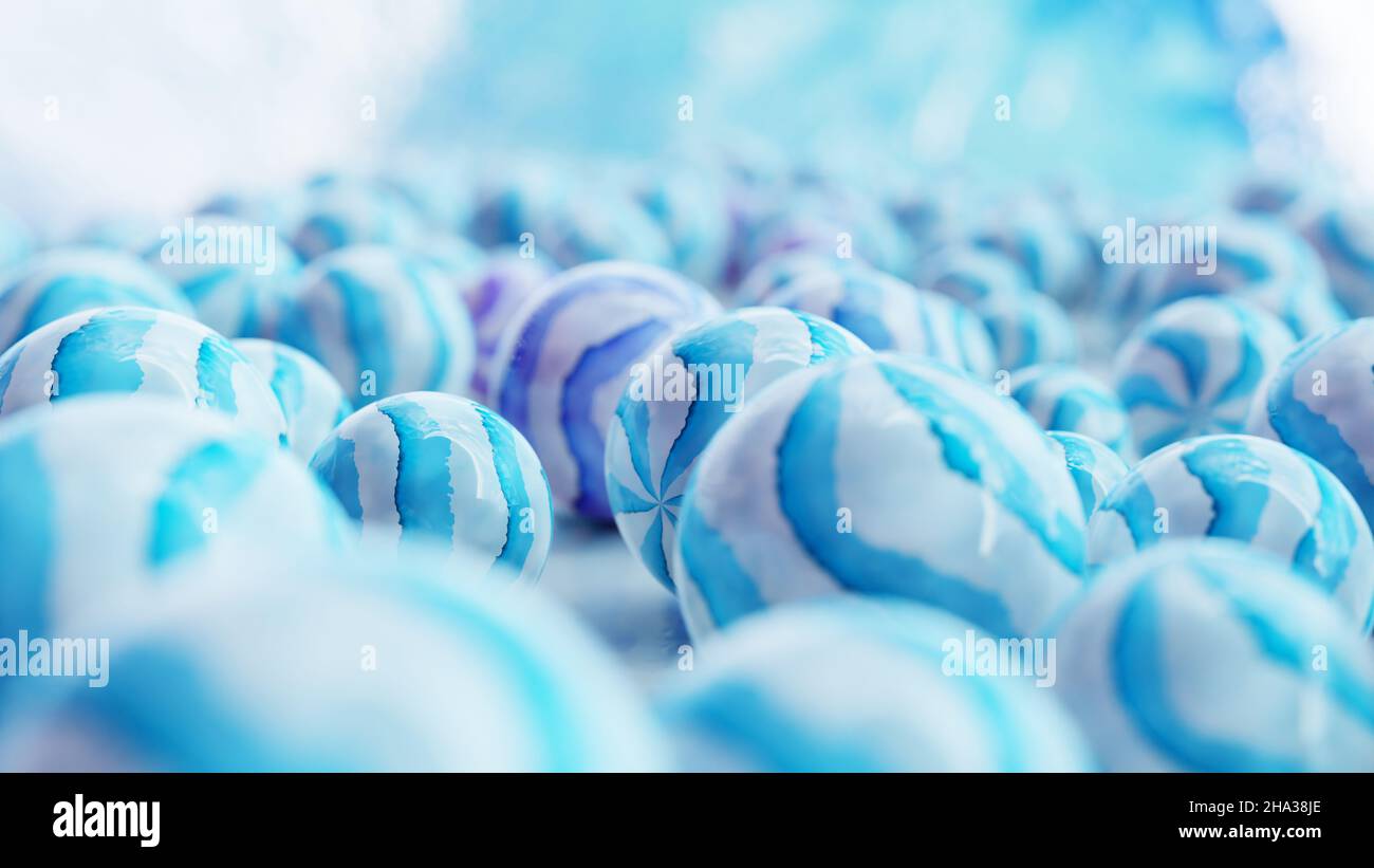 3D rendered illustration of colored and textured glass marbles. Image ...