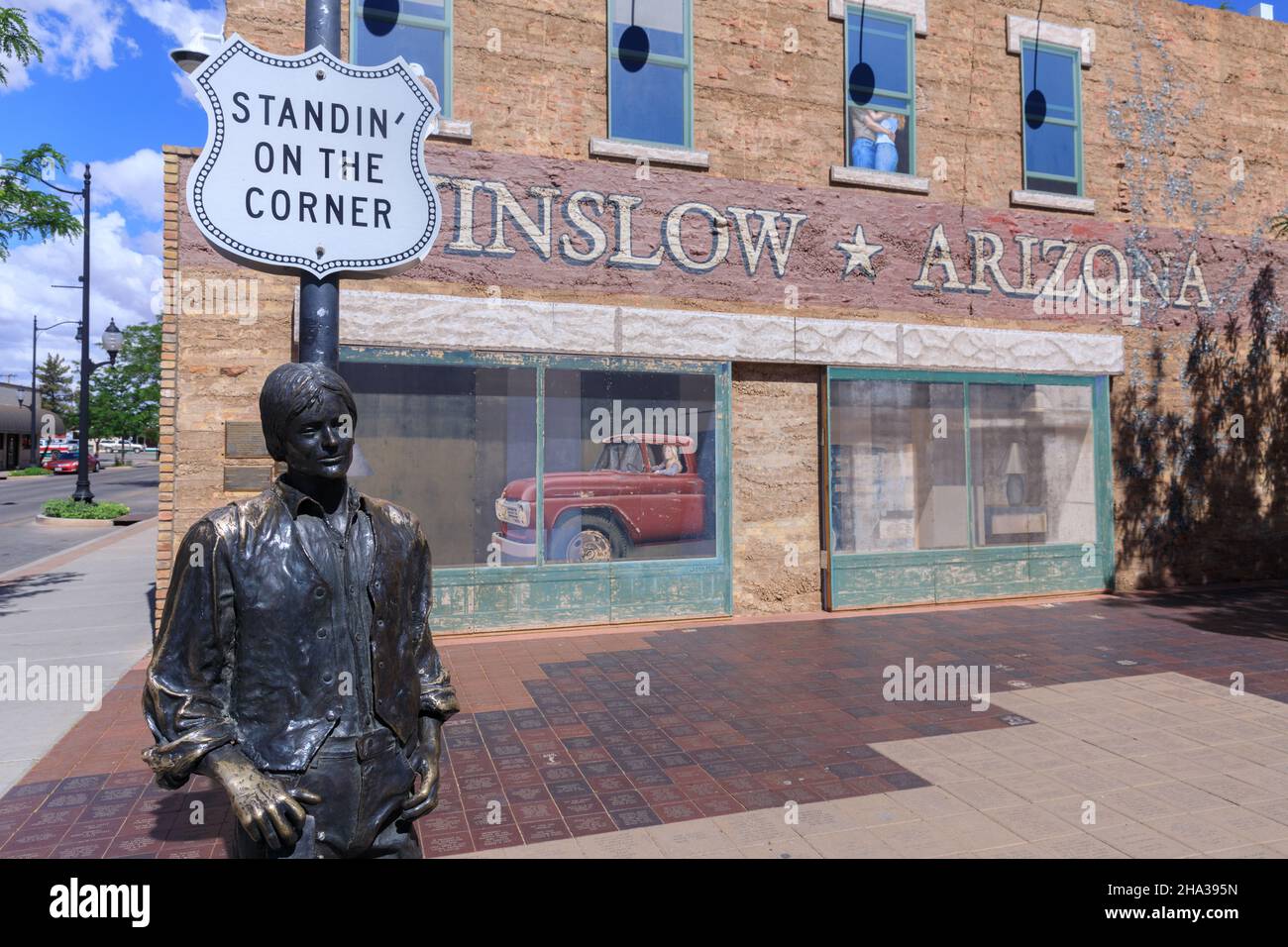 Winslow, Arizona USA A corner in Winslow on Route 66 commemorates The ...