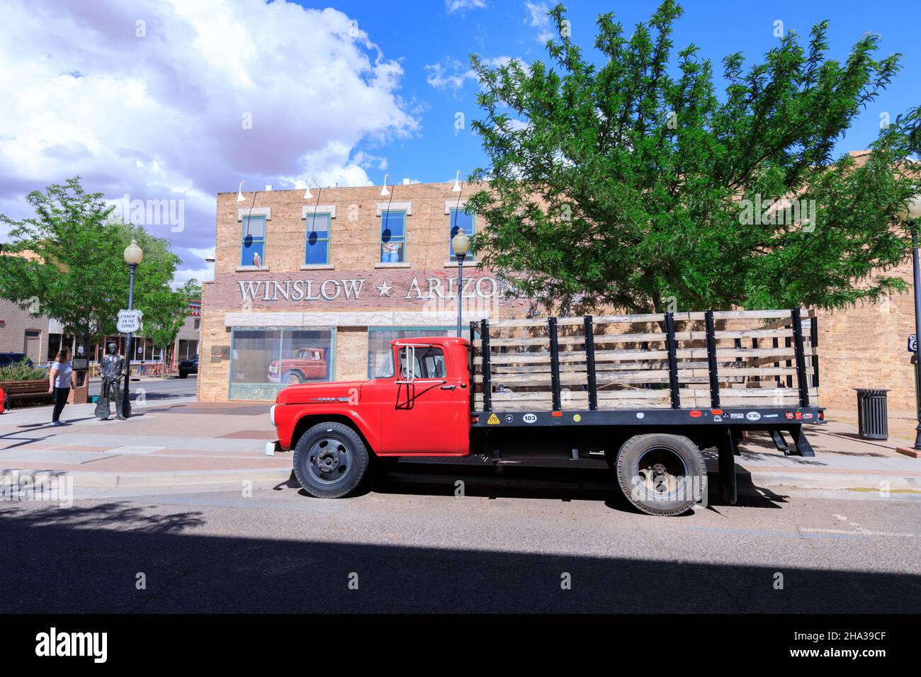 Winslow, Arizona USA A corner in Winslow on Route 66 commemorates The ...