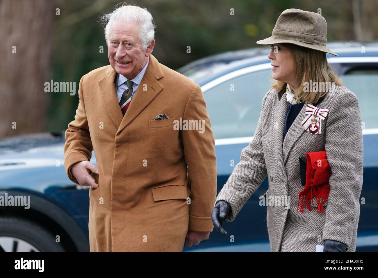 The Prince of Wales walks with the Lord-Lieutenant of Dyfed, Sara ...