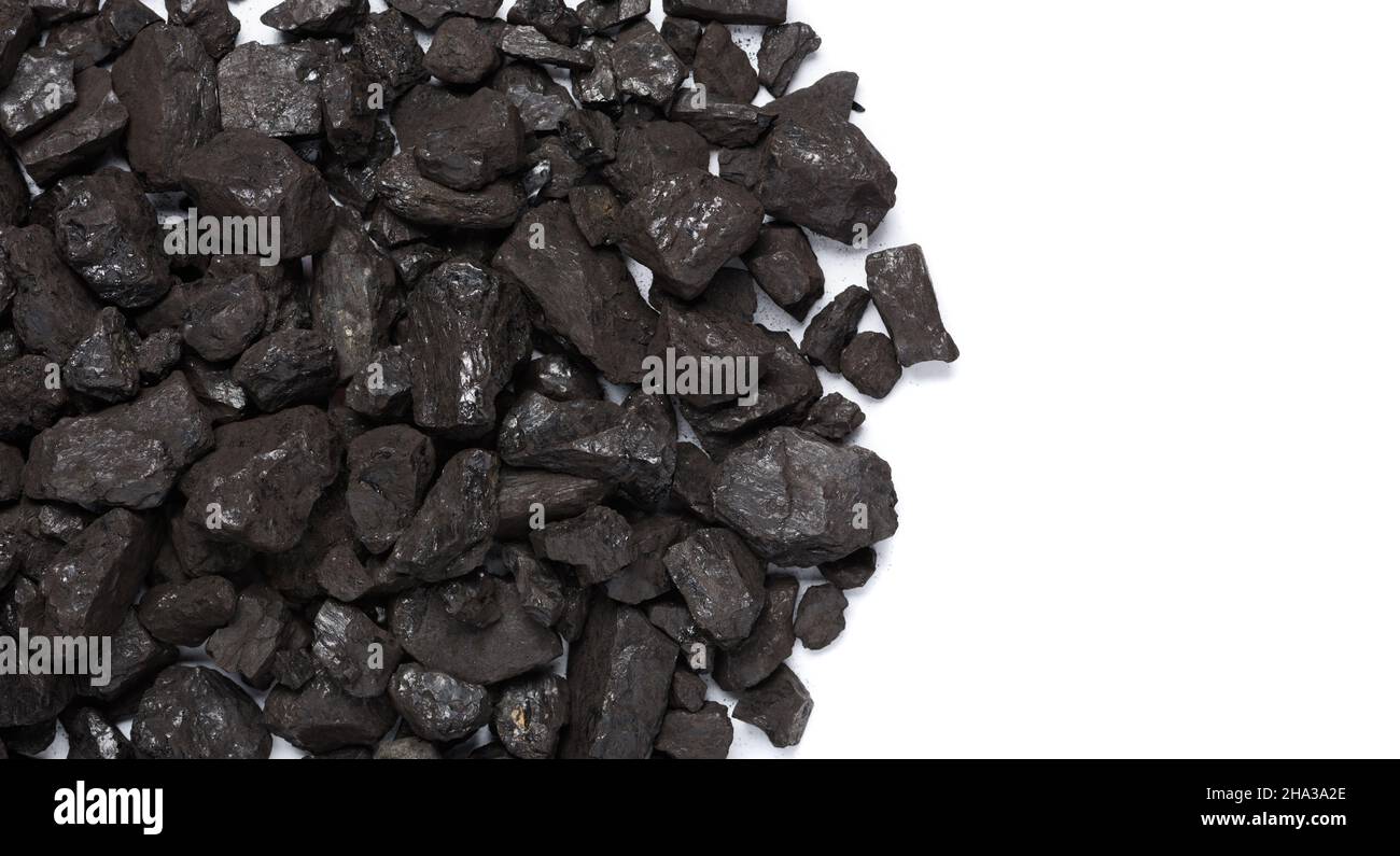 Coal border isolated on white background top view Stock Photo - Alamy