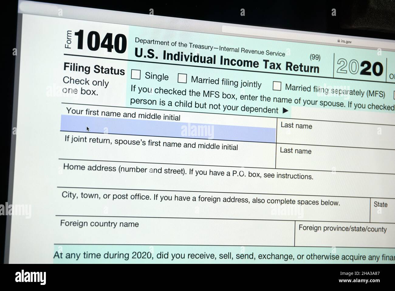 US 1040 Tax Form Stock Photo - Alamy