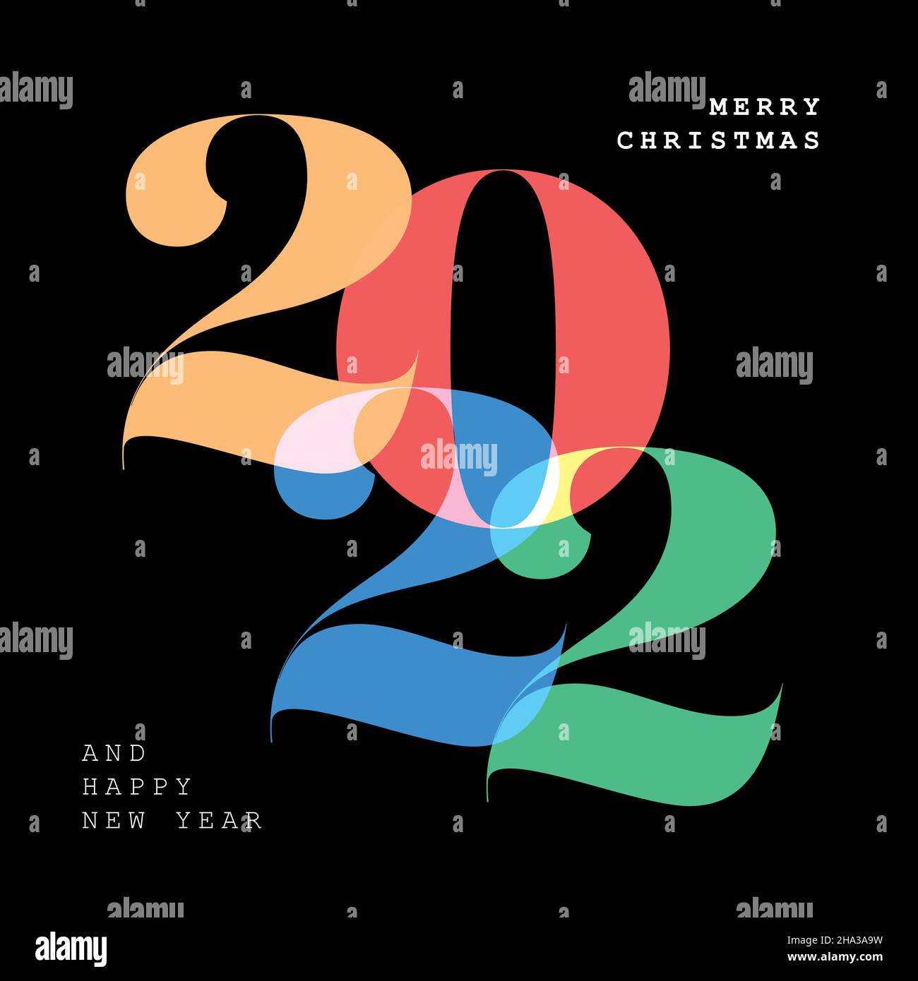 Minimalistic fresh modern Happy new year black card template layout ...