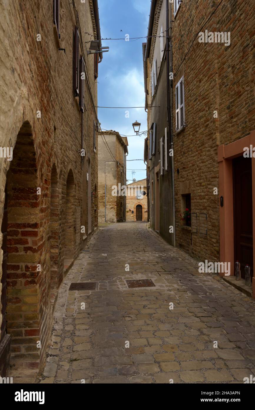 Moresco, famous medieval village in the Fermo province, Marche, Italy ...
