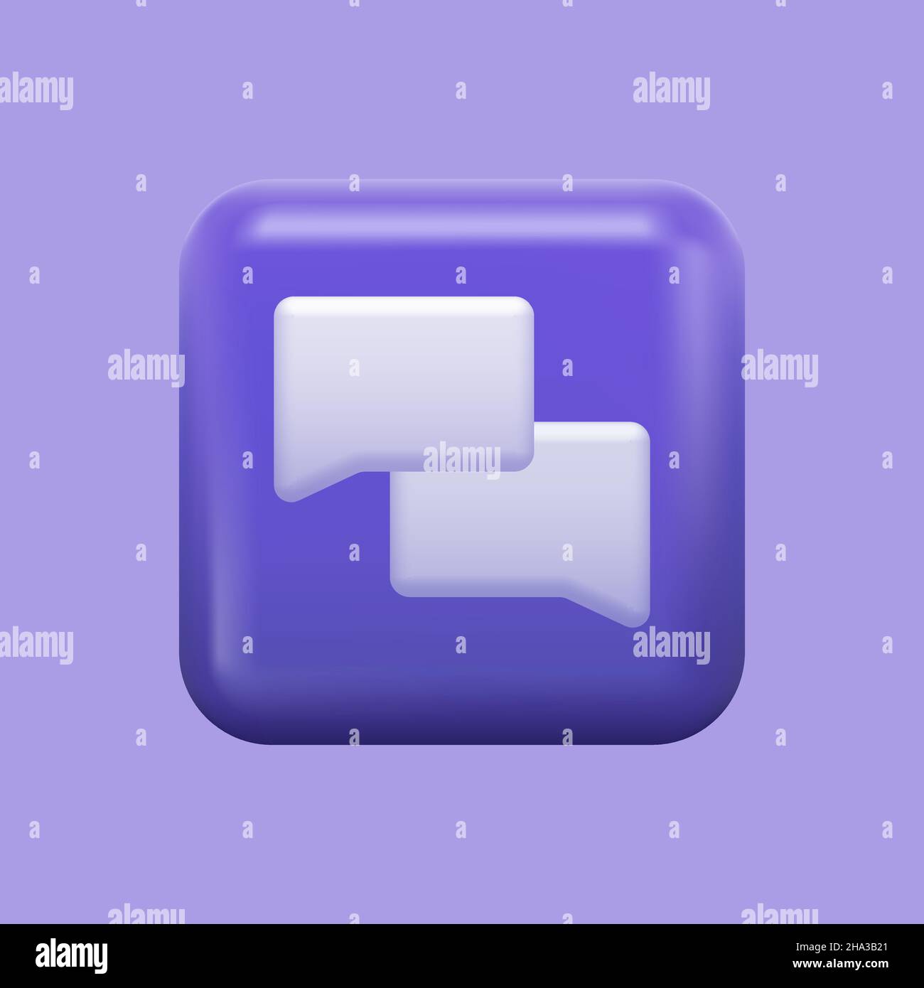 Chat Isolated 3D Icon. Messaging Purple App Button. Vector illustration ...