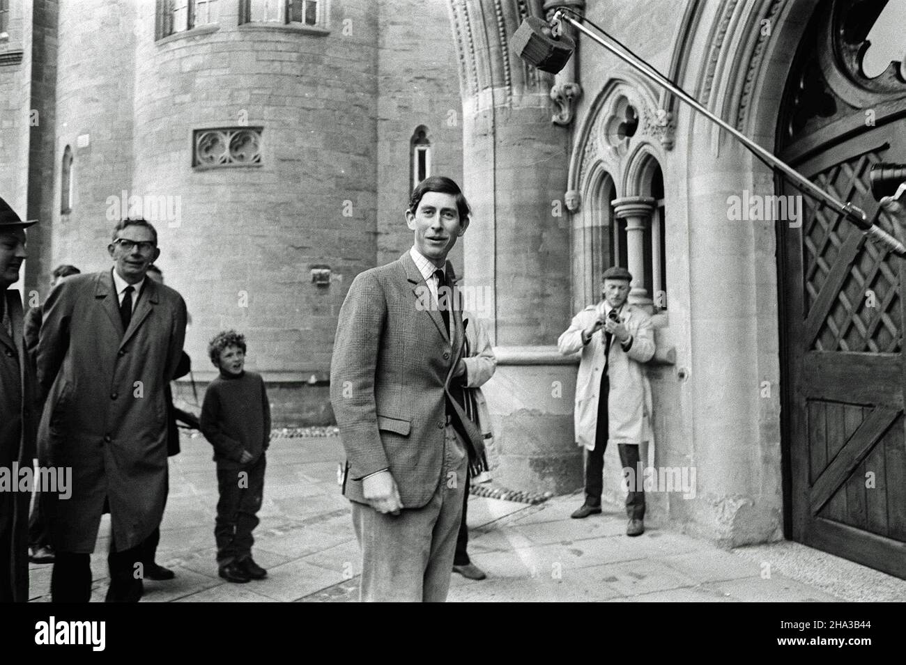 File photo dated April 1969 of Prince Charles arriving at Aberystwyth ...