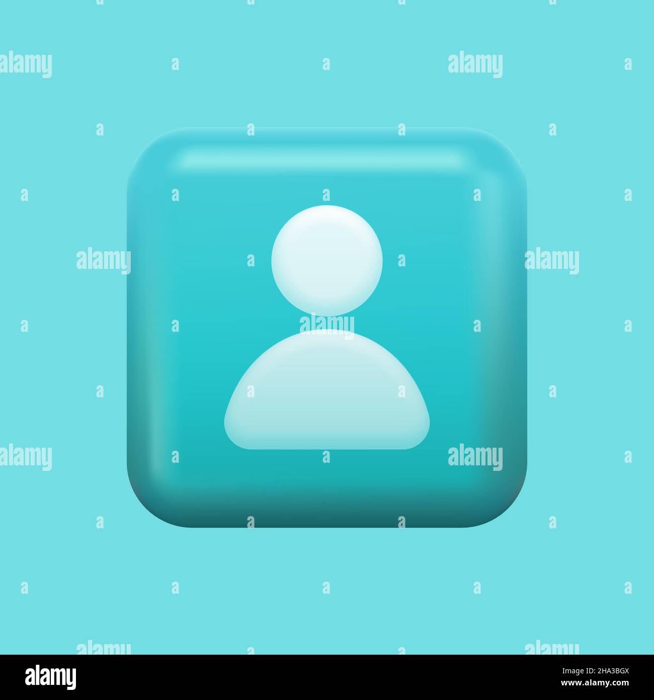 3d Blue Square Button