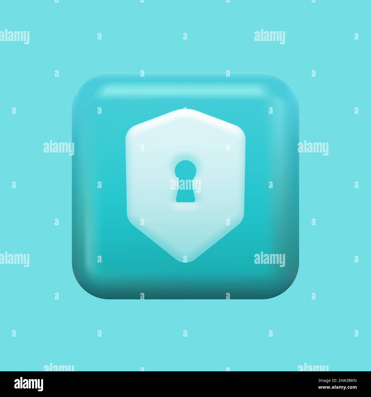 Blue Lock Icon. Security Isolated Design Element. Colorful 3D Set ...
