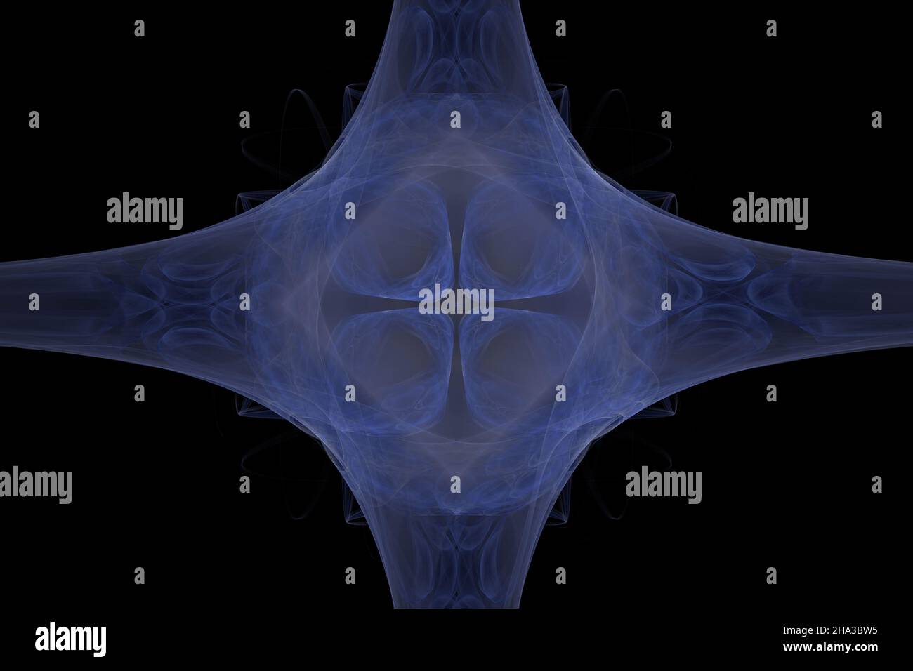 Dynamic flowing lines symmetric fractal pattern digital rend Stock ...