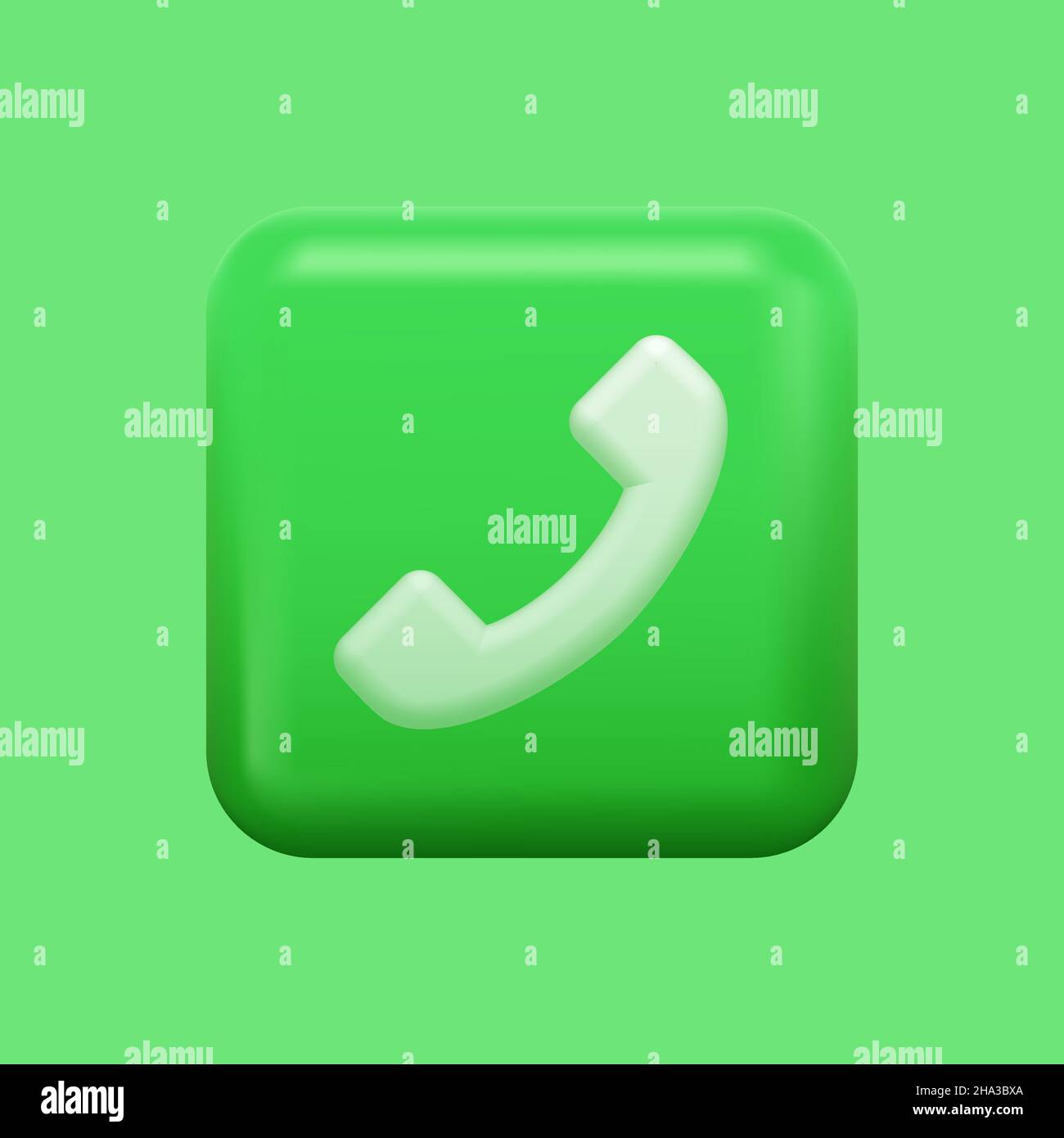 Green Call Icon. 3D Isolated Phone Button. Vector illustration Stock ...