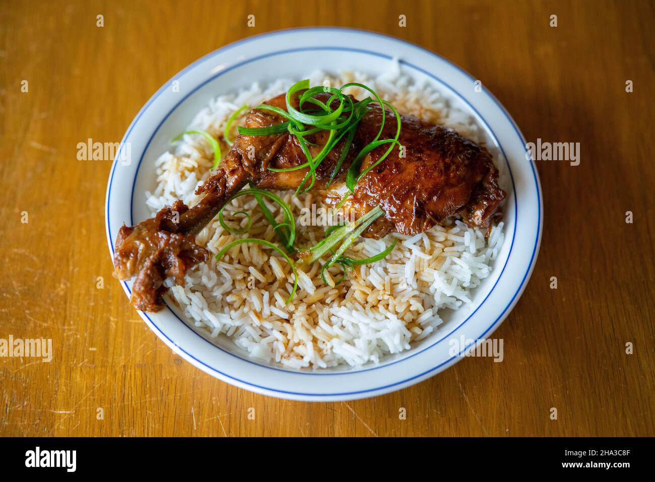 Chicken Adobo With Rice Stock Photo - Alamy