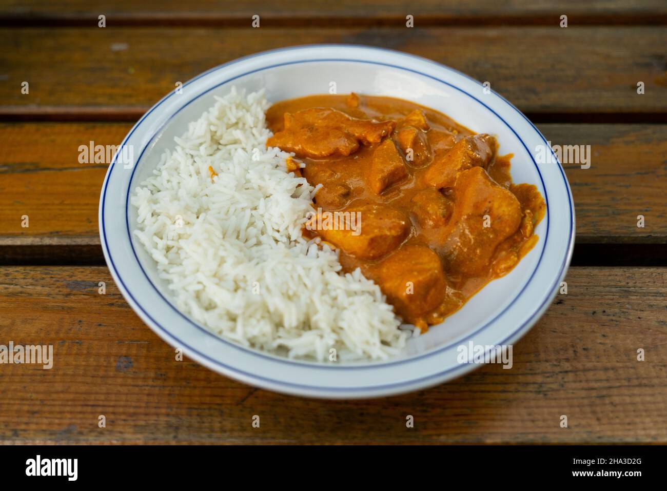 Chicken Curry With Rice Stock Photo - Alamy