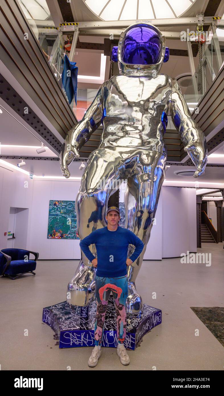 The ARX, London, UK. 10 December 2021. Massive Spaceman sculpture by ...