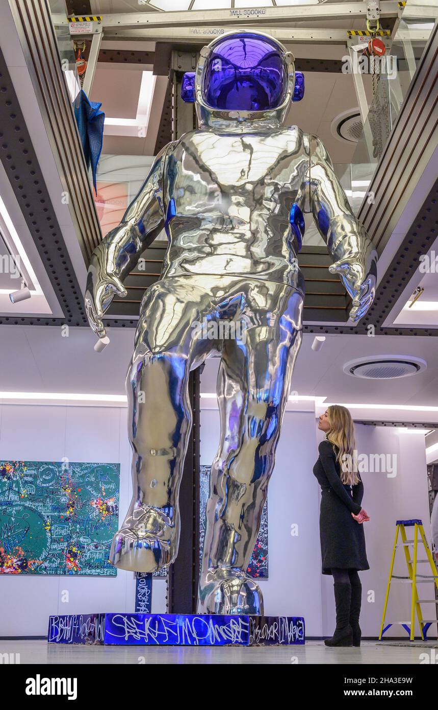 The ARX, London, UK. 10 December 2021. Massive Spaceman sculpture by ...