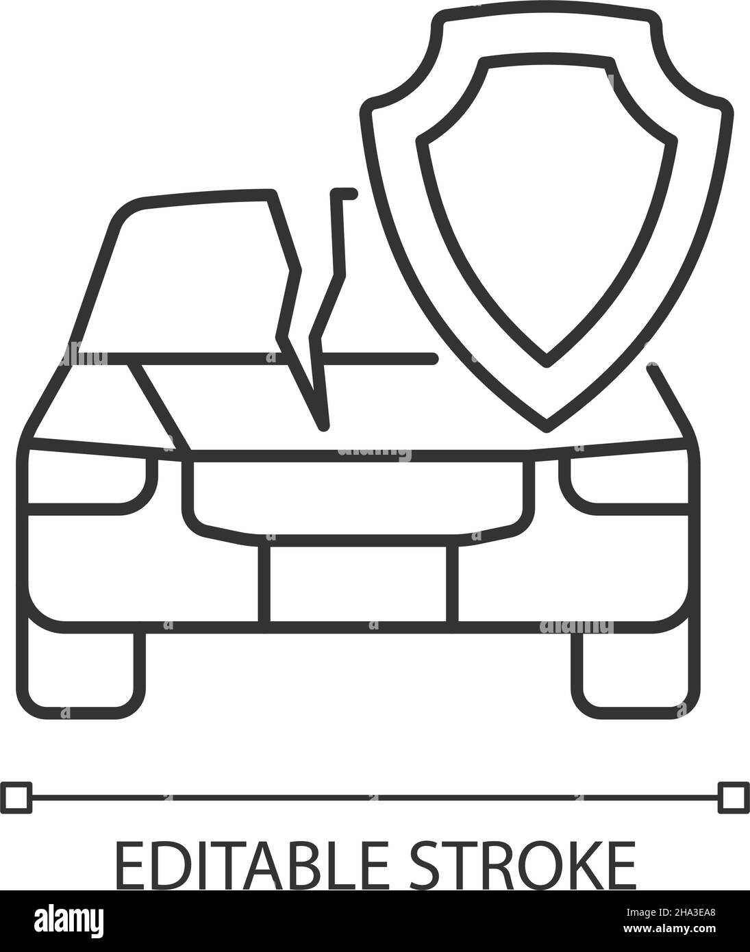 Car damage insurance policy linear icon Stock Vector Image & Art - Alamy