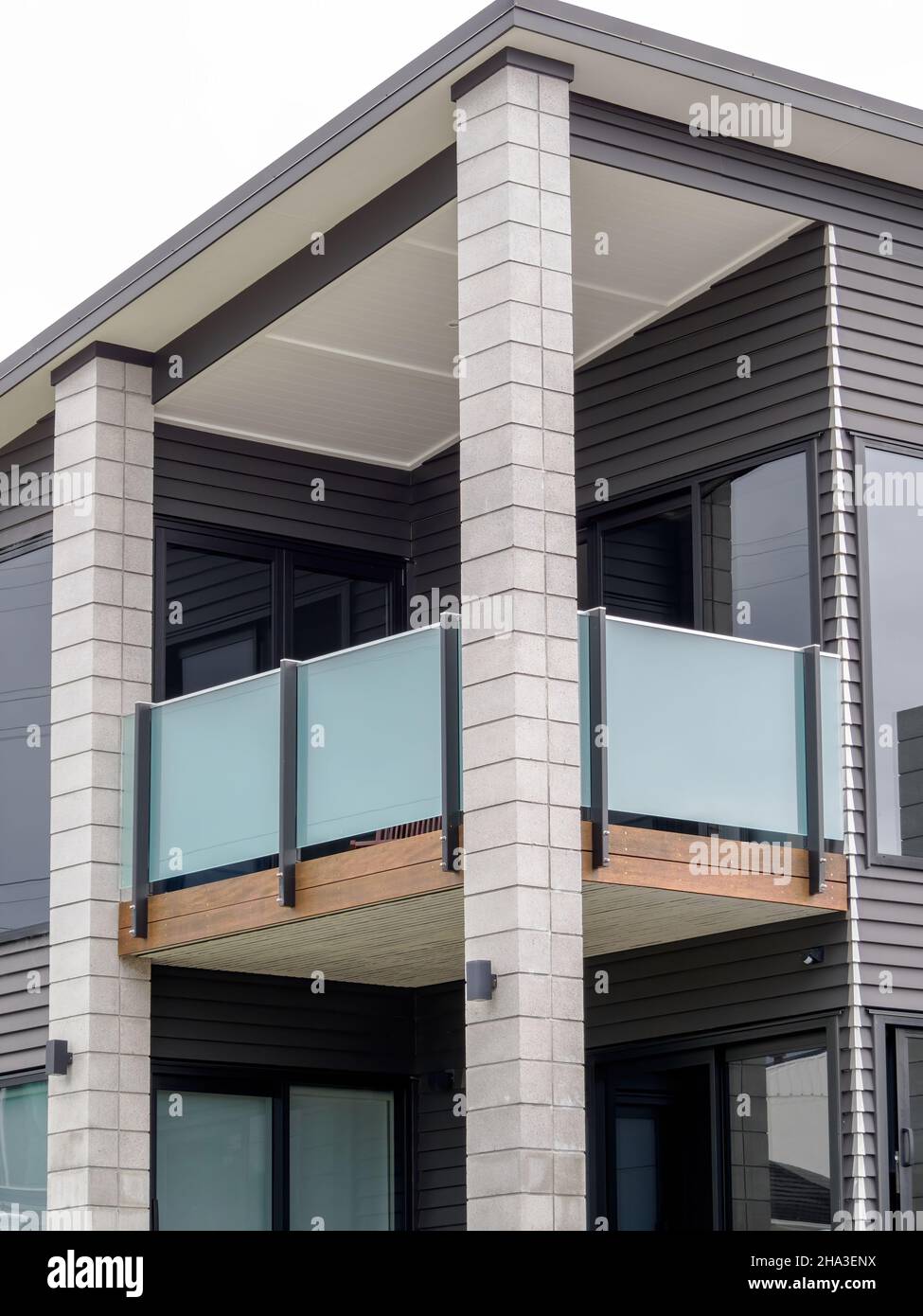 A corner recessed balcony Stock Photo - Alamy