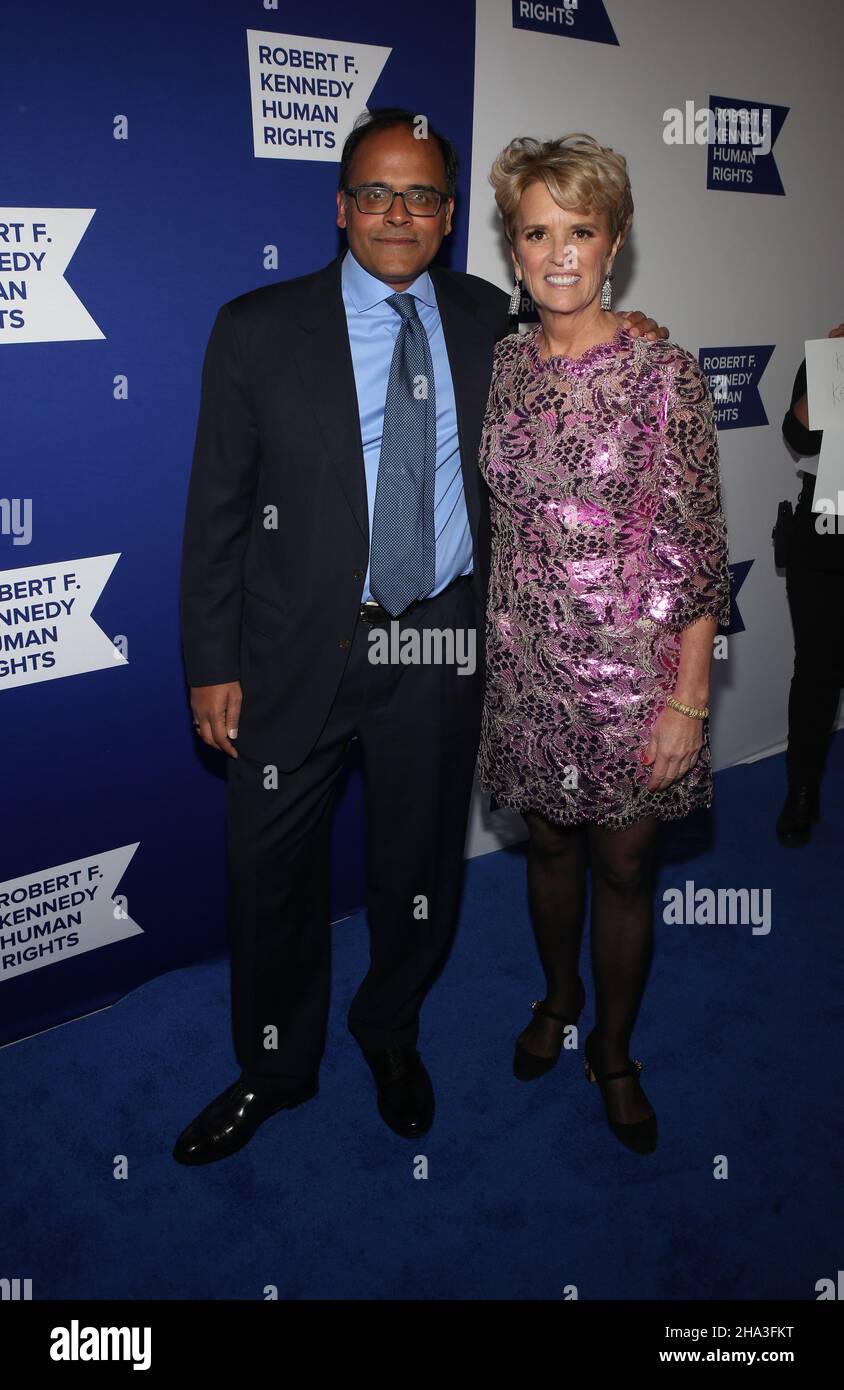Deven Parekh and Kerry Kennedy attend the Robert F. Kennedy 2021 Ripple ...