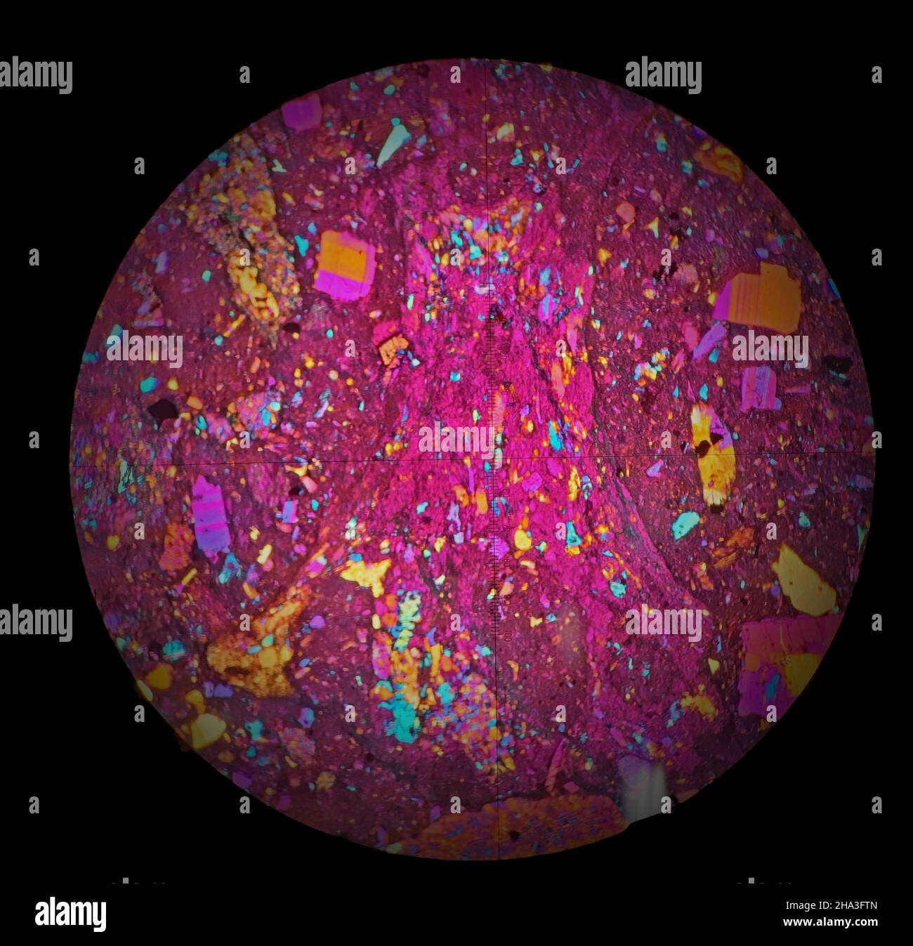 Colored sphere, with vibrant colors in shades of dark pink. Crystal ...