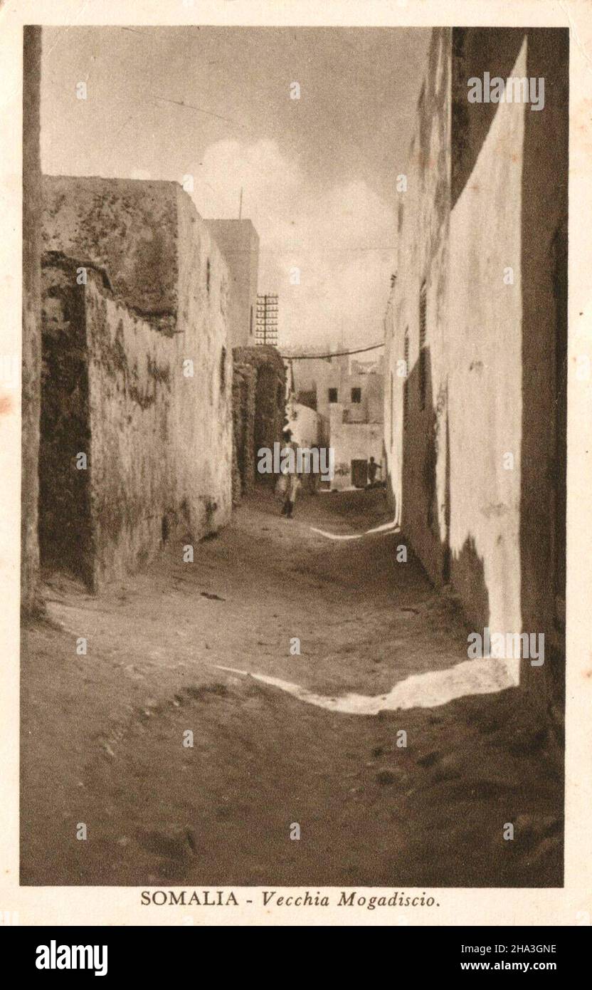 Historical postcard of Italian Somali Stock Photo - Alamy