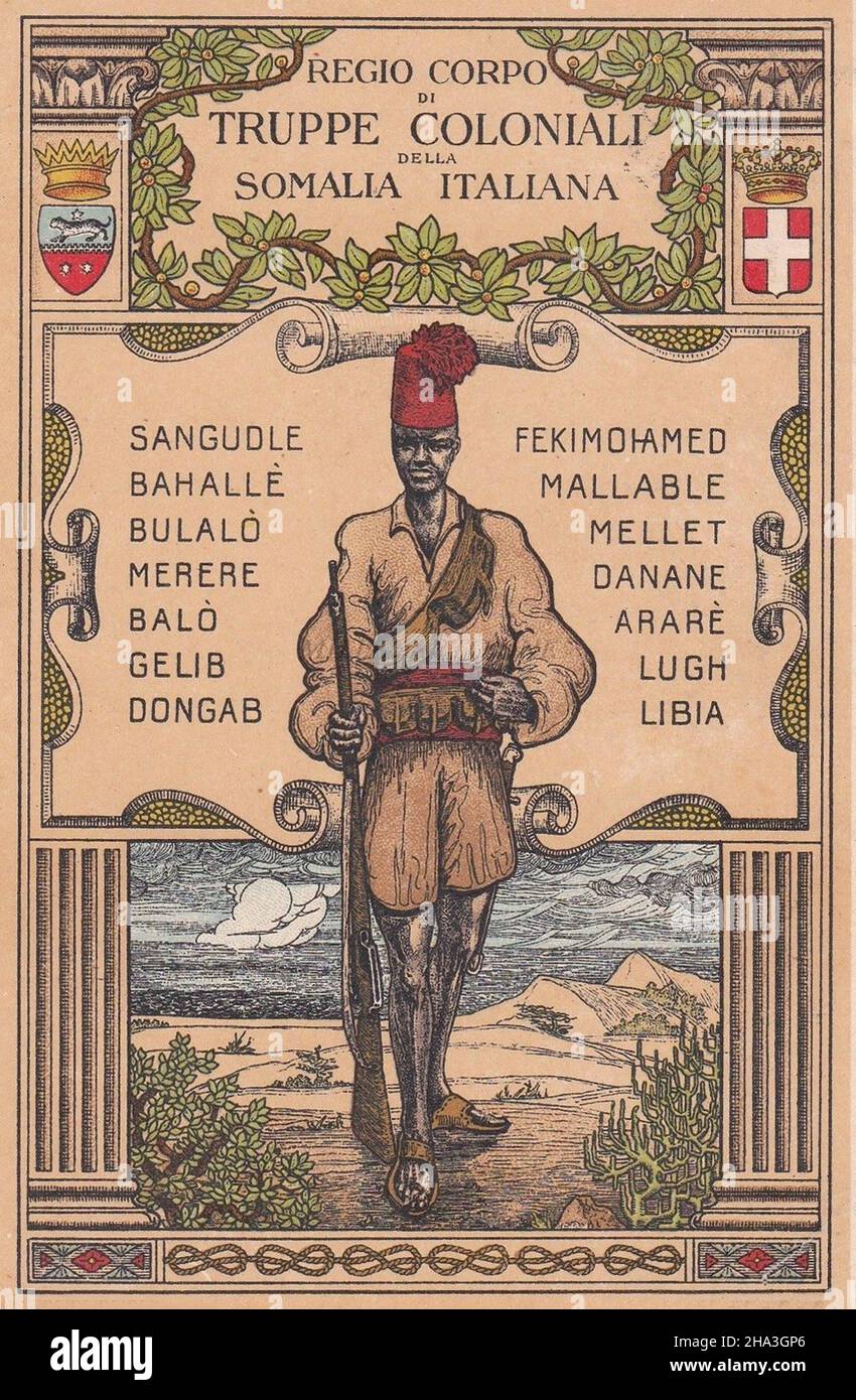 Historical postcard of Italian Somali (1929 Stock Photo - Alamy