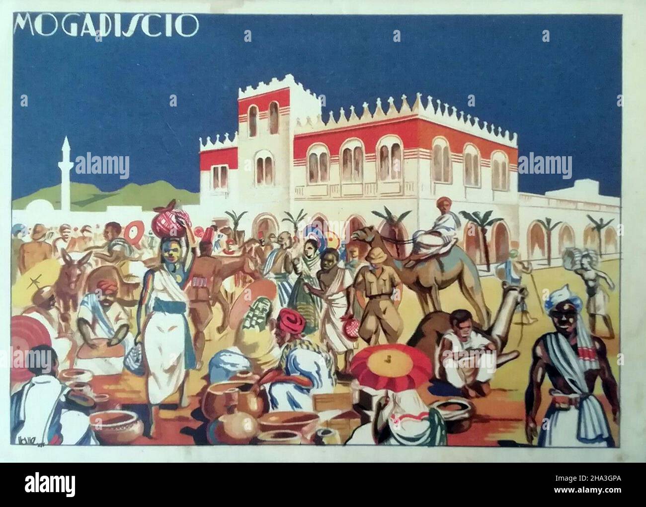 Historical postcard of Italian Somali (1935 Stock Photo - Alamy