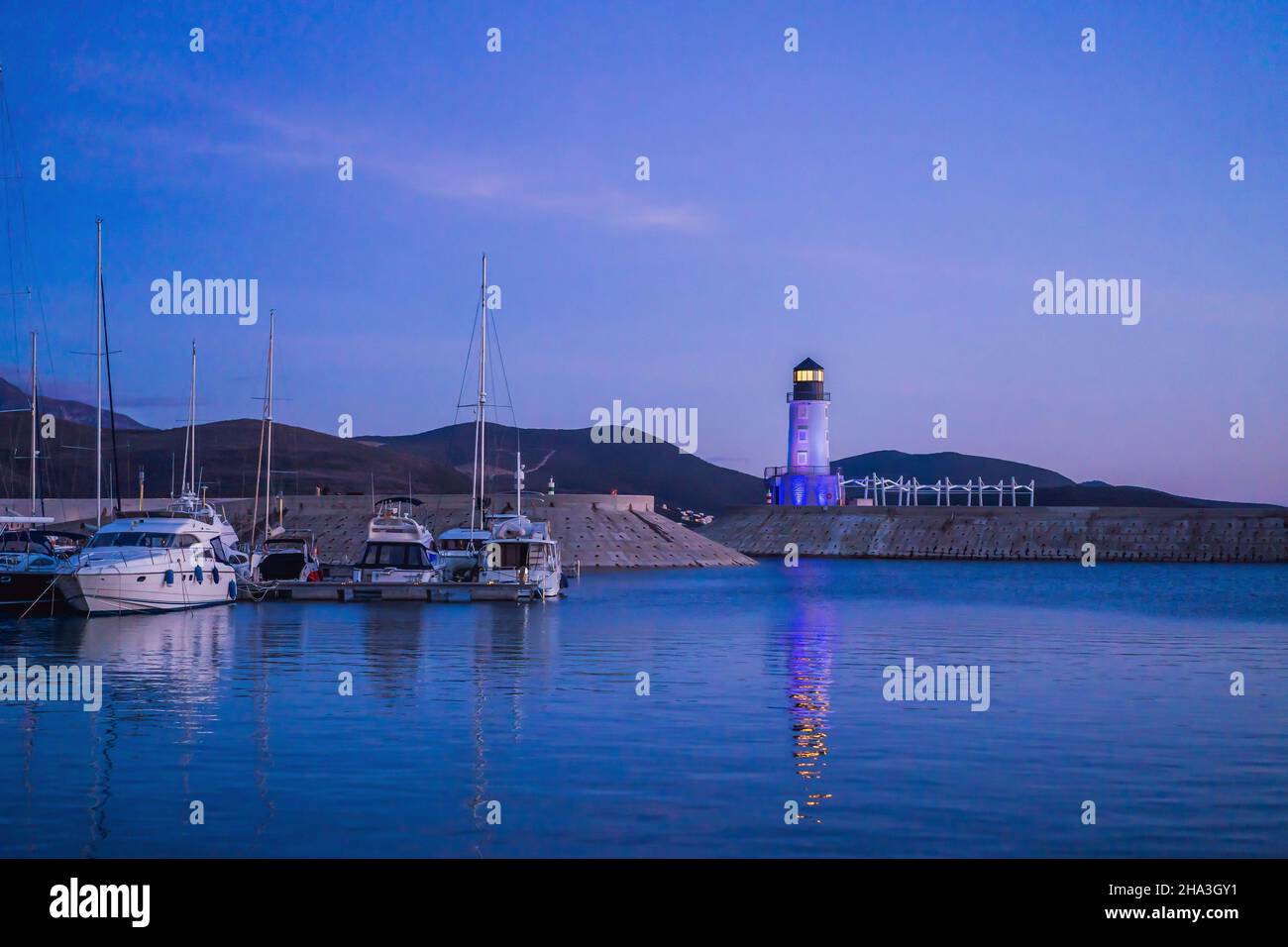 The nice lighthouse in the evening at Lustica Bay in Montenegro Stock ...