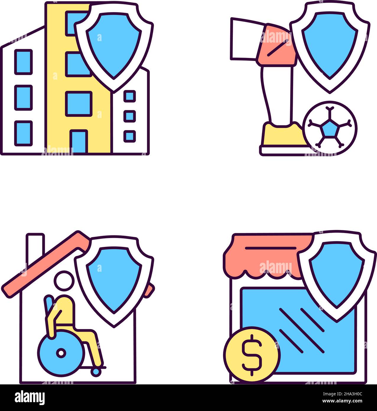 Insurance policy types RGB color icons set Stock Vector Image & Art - Alamy