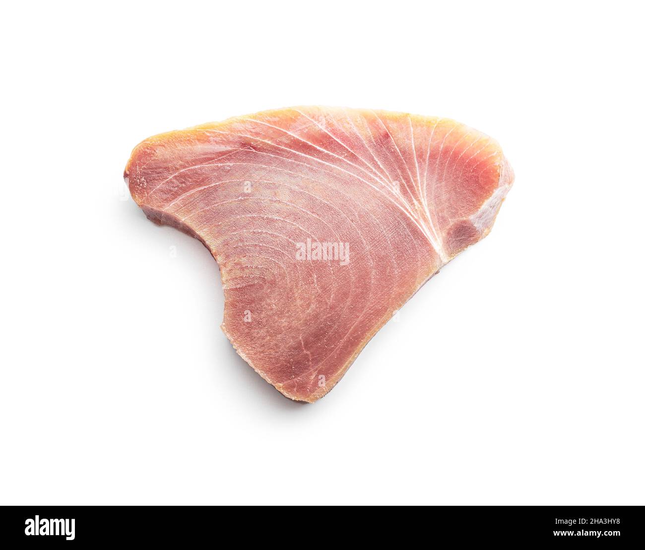 Raw tuna steak. Raw fish meat isolated on white background Stock Photo ...
