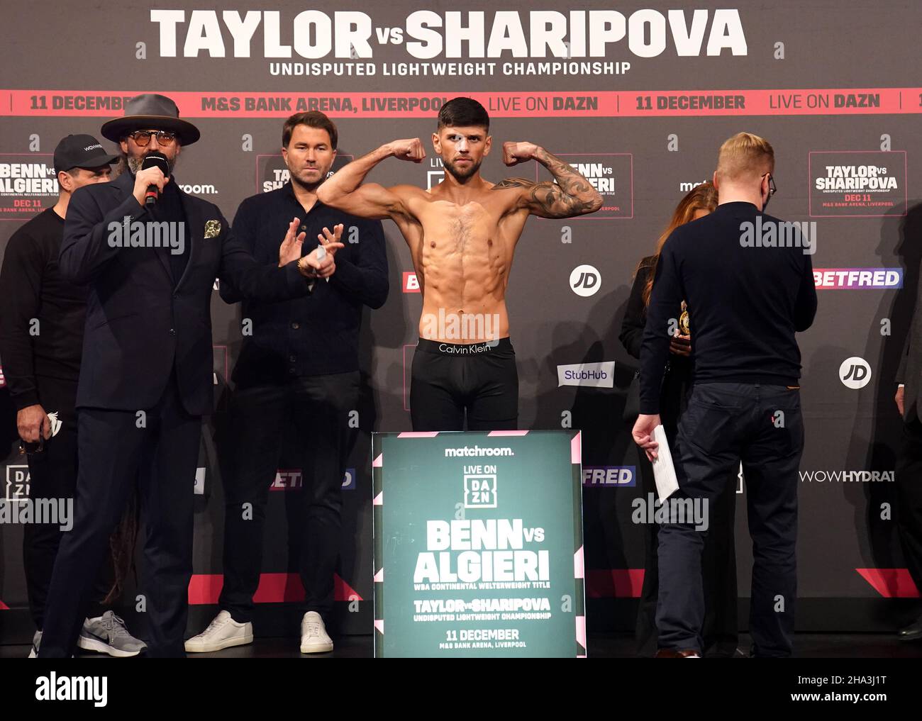 Joe Cordina during a weigh in at The Black-E, Liverpool. Picture date ...