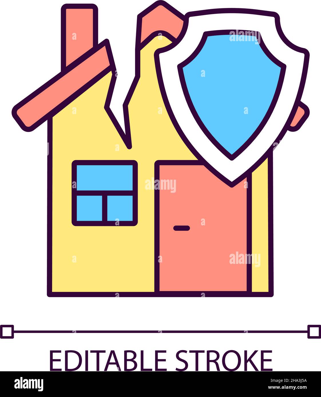 Earthquake home insurance RGB color icon Stock Vector Image & Art - Alamy