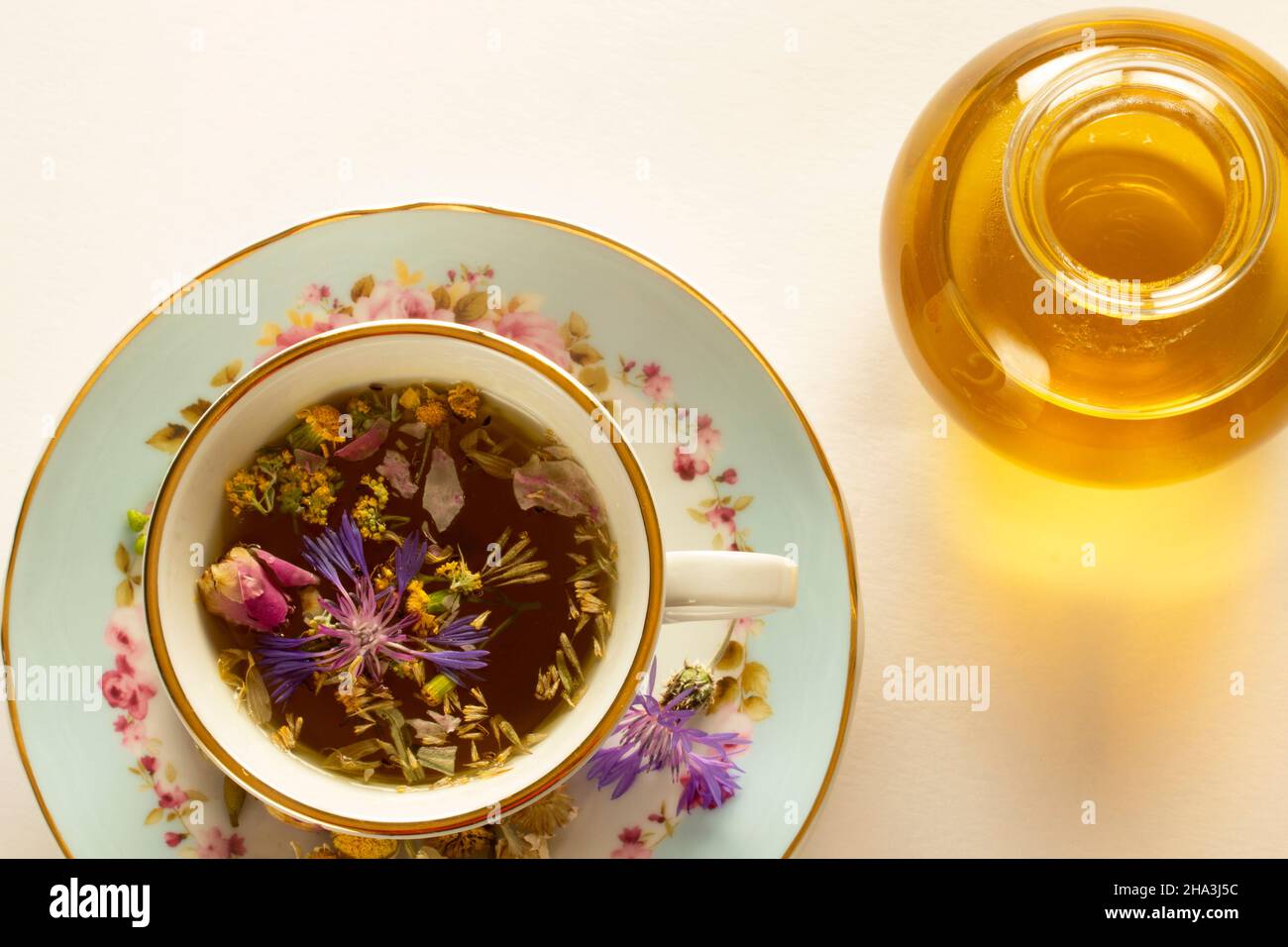 herbal tea made from various flowers Stock Photo - Alamy