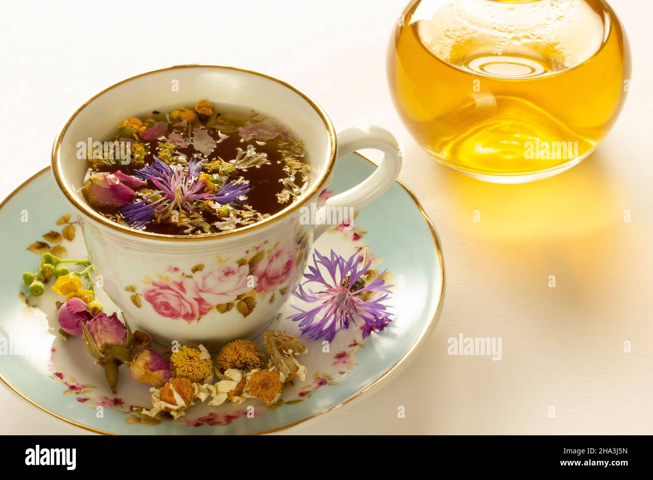 herbal tea made from various flowers Stock Photo - Alamy