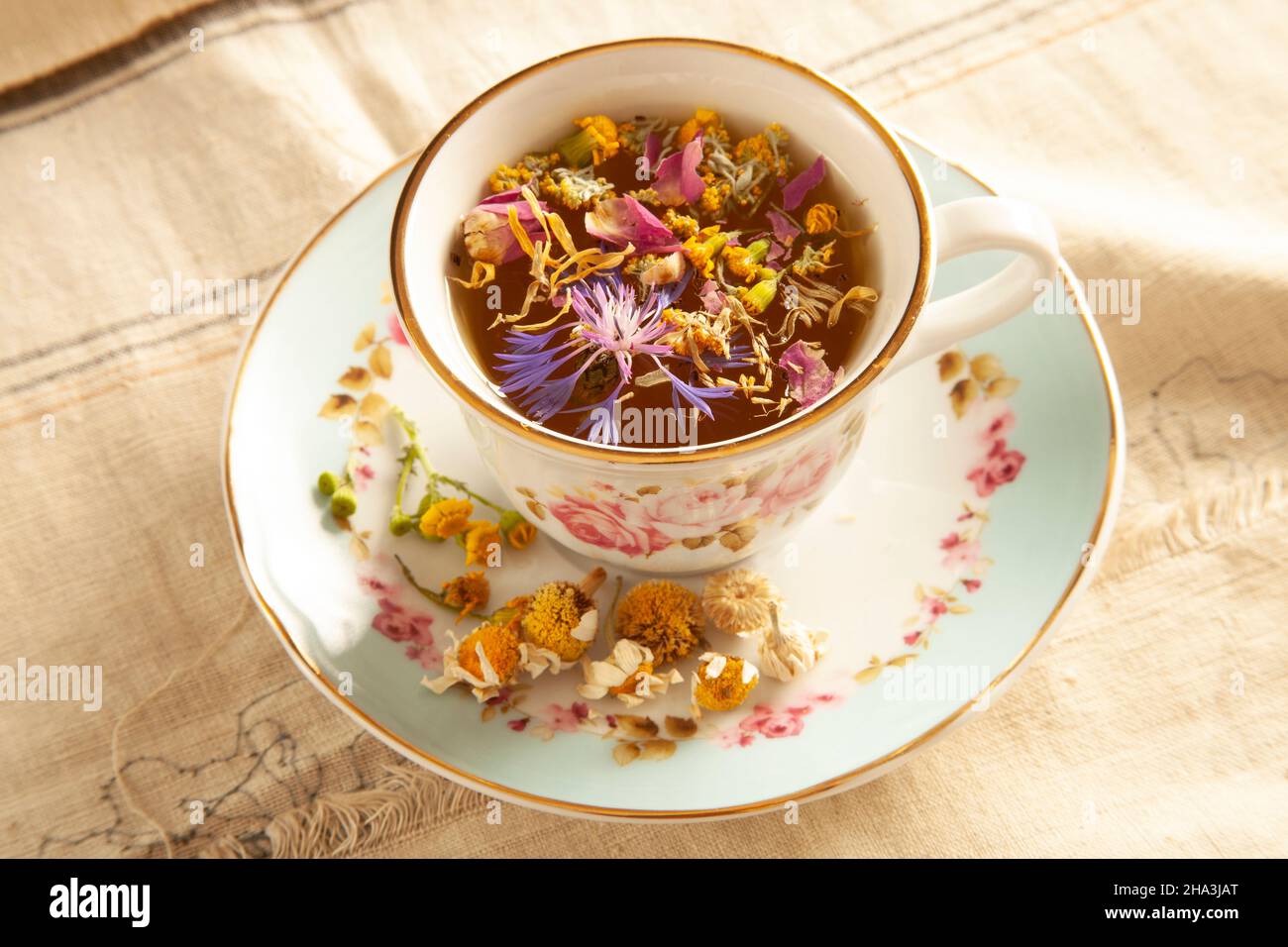 herbal tea made from various flowers Stock Photo - Alamy
