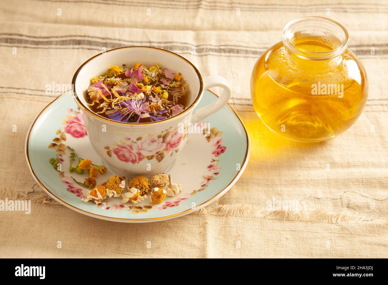 herbal tea made from various flowers Stock Photo - Alamy