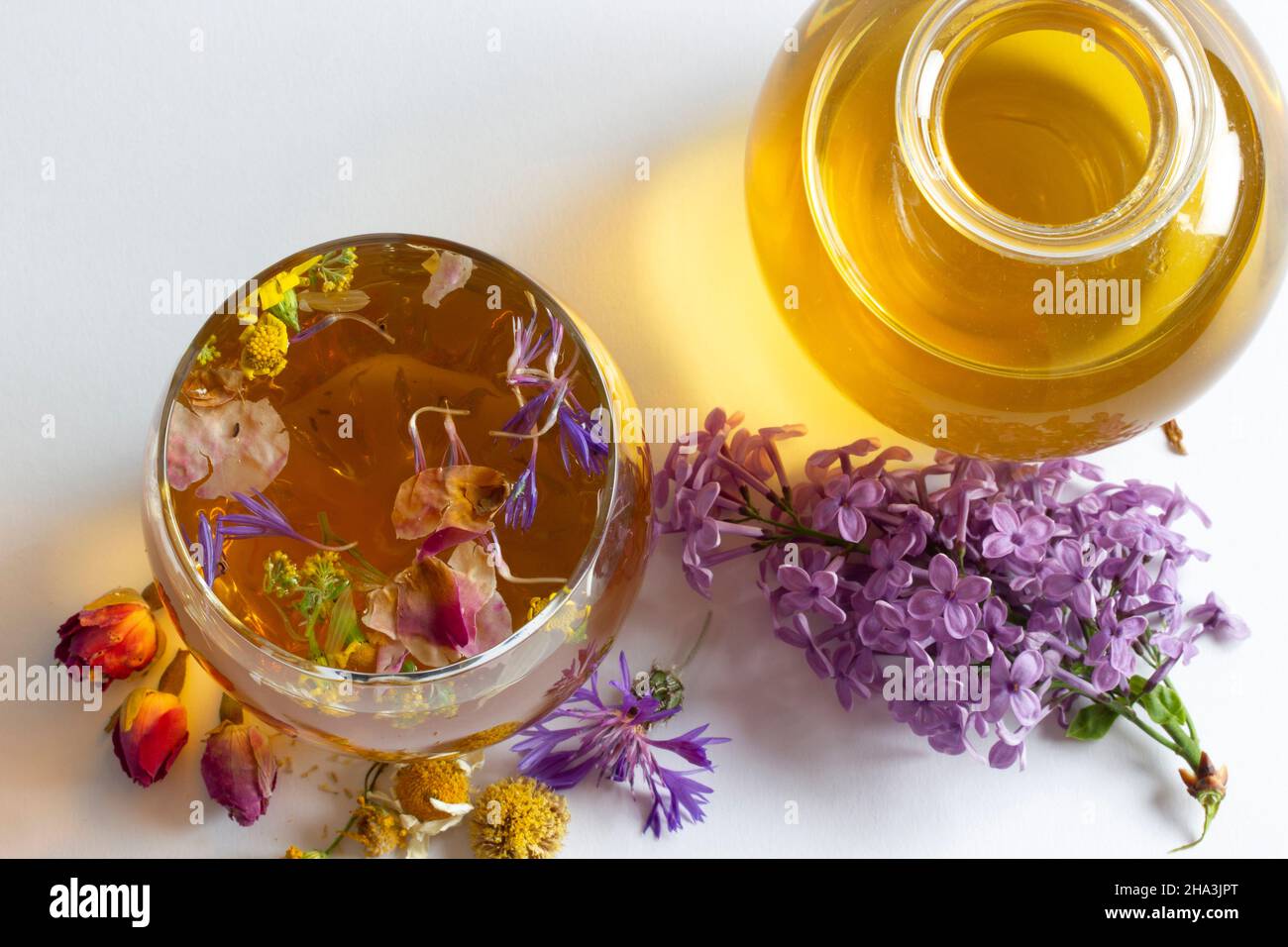 herbal tea mixed from various flowers Stock Photo - Alamy