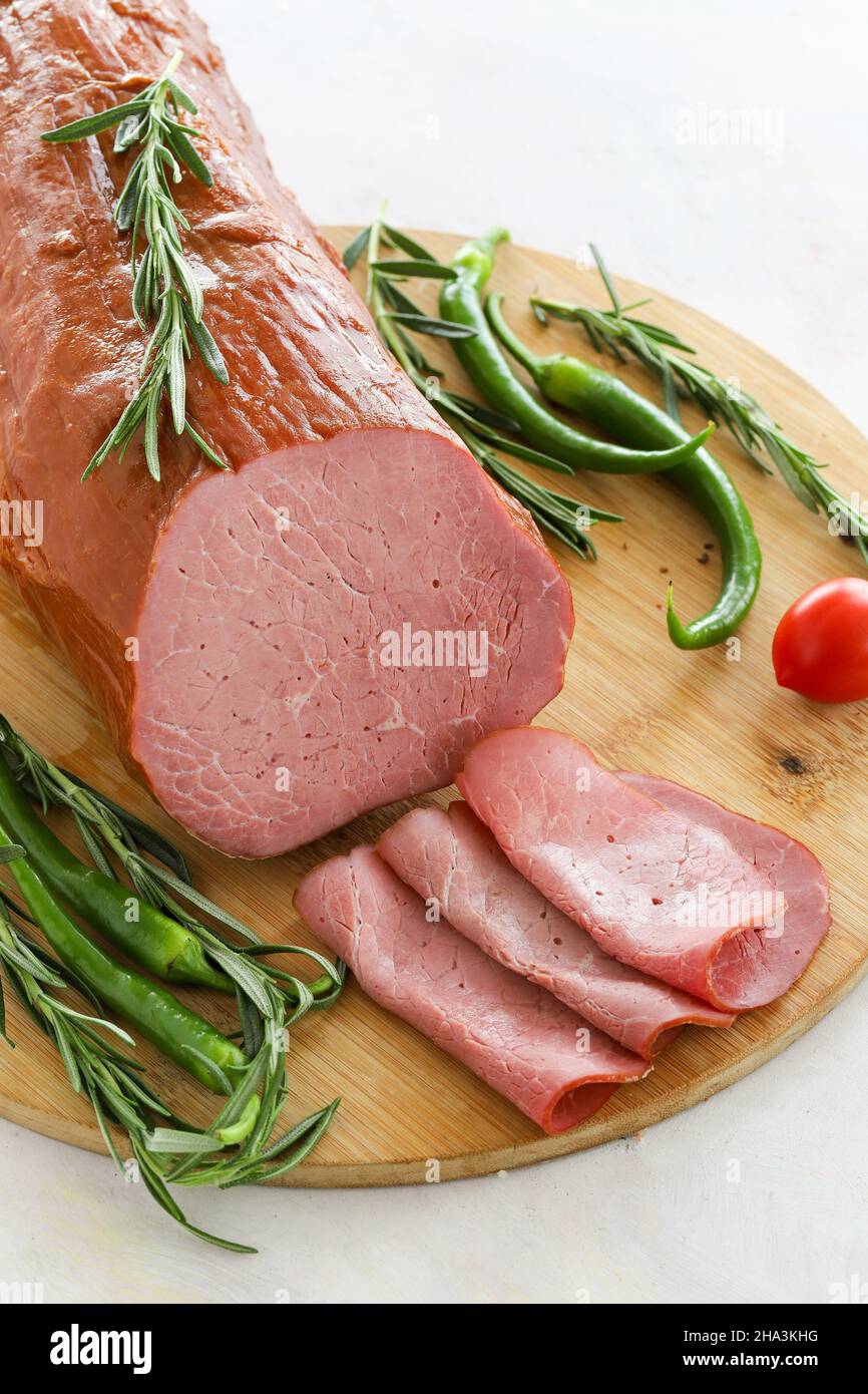 roast beef on white background. Local name sade roast beef Stock Photo ...