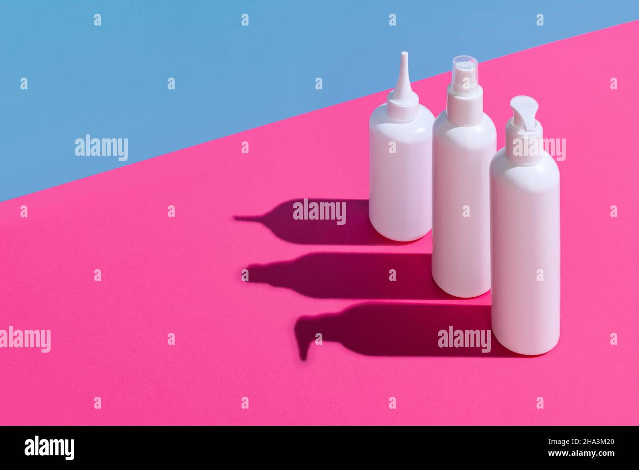 Skincare, bodycare beauty product in white plastic pots for cosmetics ...