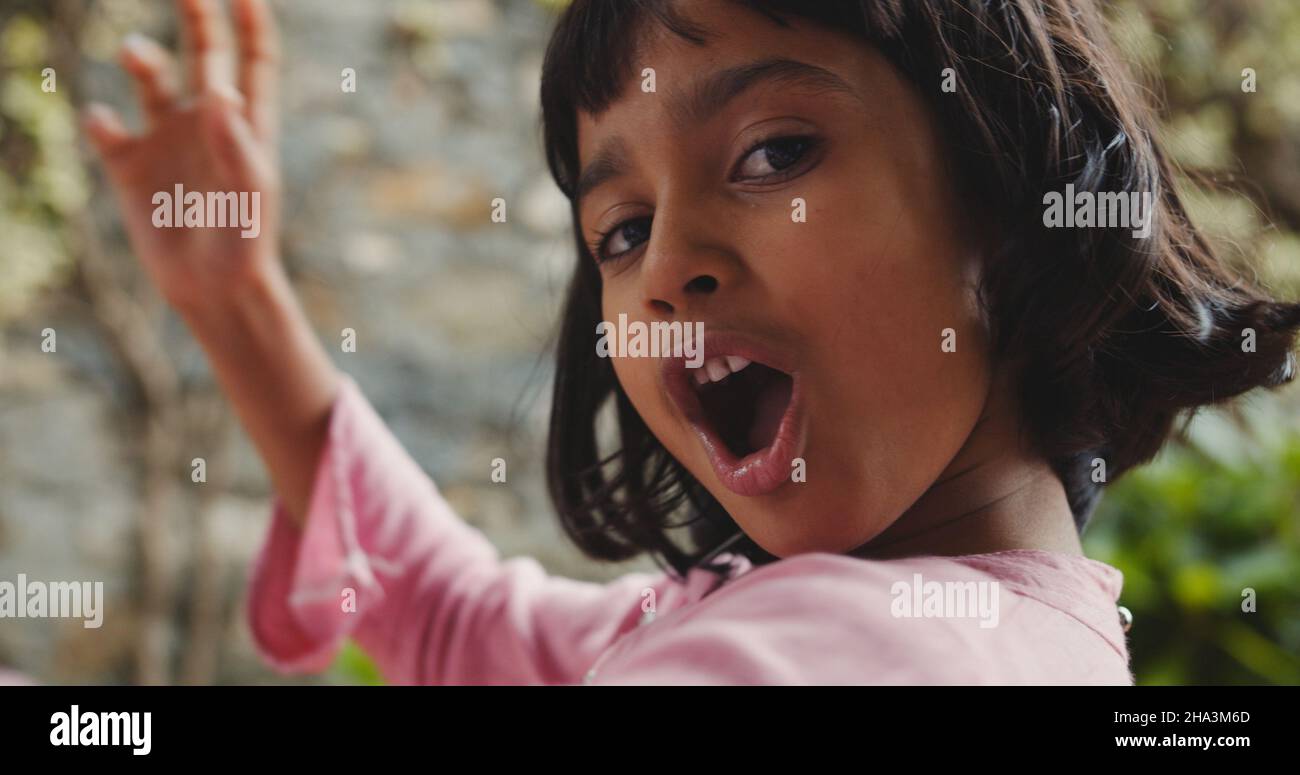 Closeup of the little girl's face Stock Photo - Alamy