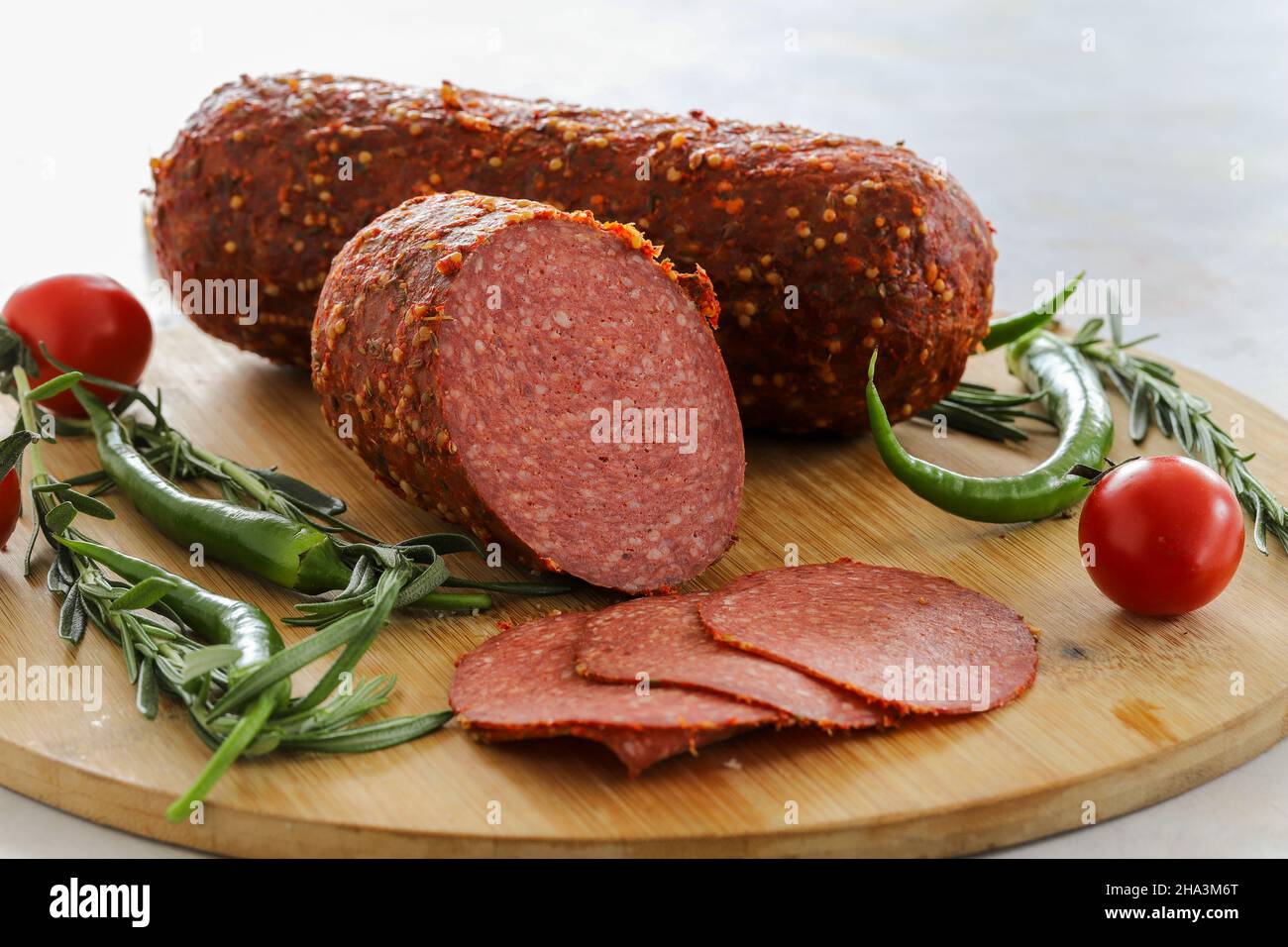 Pepperoni sausage sliced hi-res stock photography and images - Alamy