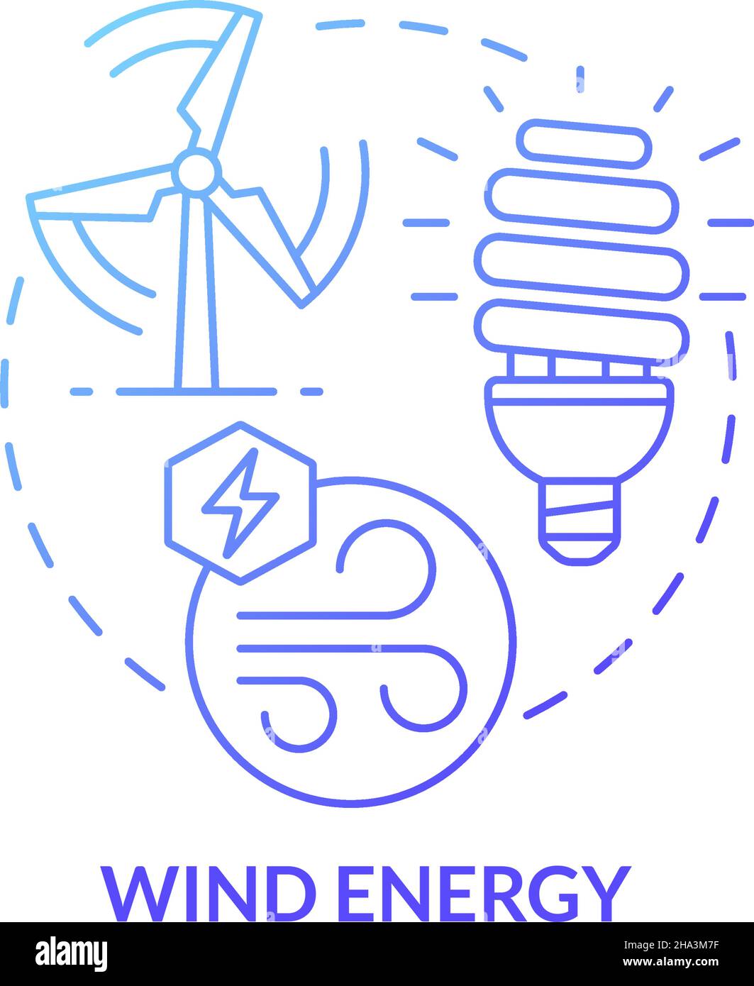 Wind energy blue gradient concept icon Stock Vector Image & Art - Alamy